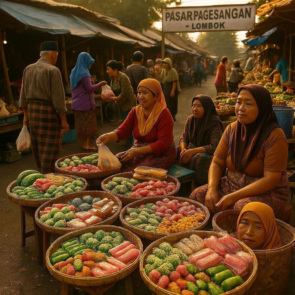 Jajanan Tradisional Sasak di Pasar Pagi Pagesangan – Kuliner Otentik Lombok
